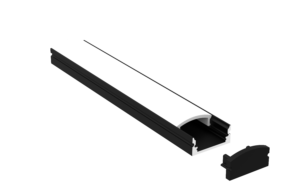 LED Profile Surface Mounted Matt Black Aluminum | 17x07mm