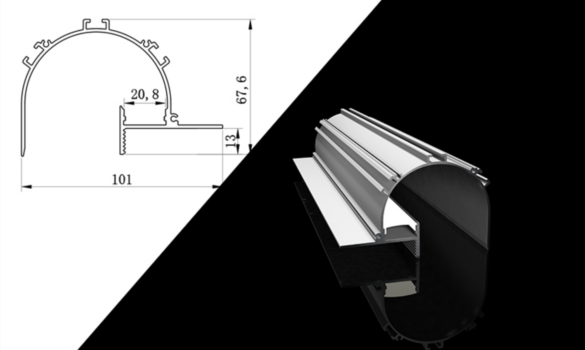 Recessed Strip Lighting LED Profile Cove Lighting For Wall