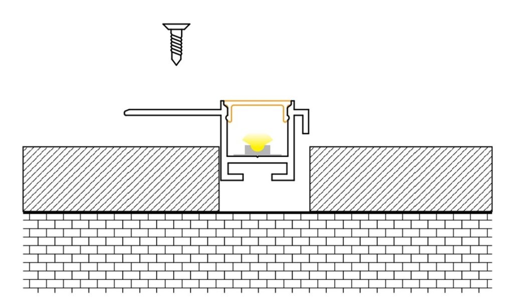 Recessed LED Strip Lighting Profile Trimless | 15x14mm