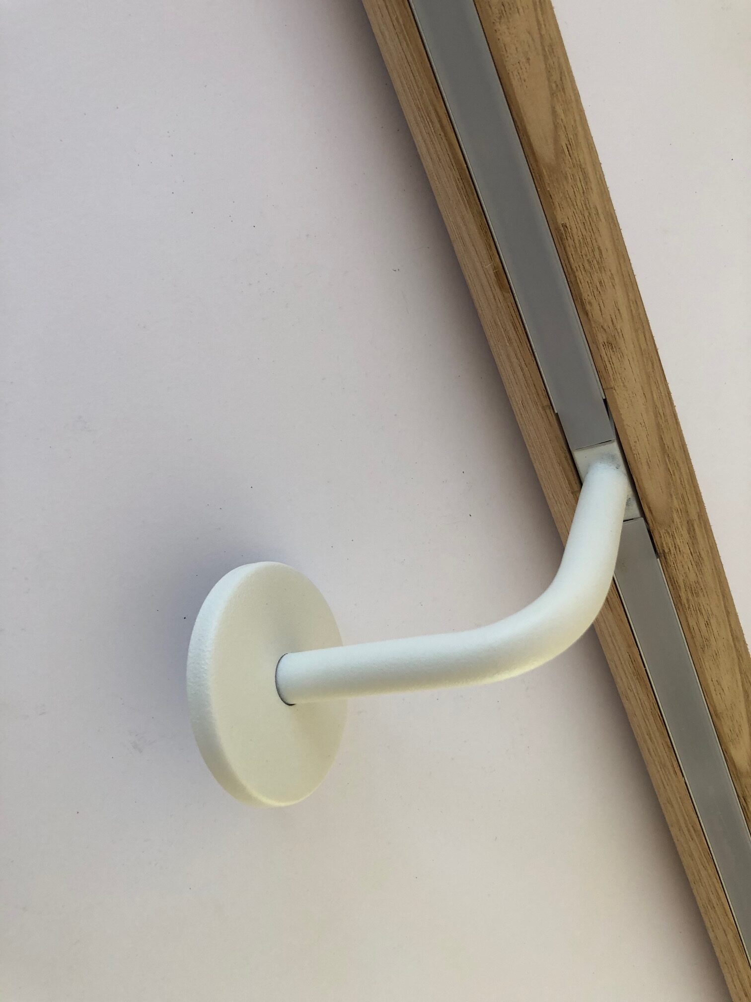 Matt White Handrail Bracket | Albion Hollow Stainless Steel
