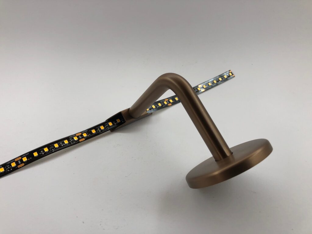 Stair LED Handrail Albion Solid Satin Bronze Brackets