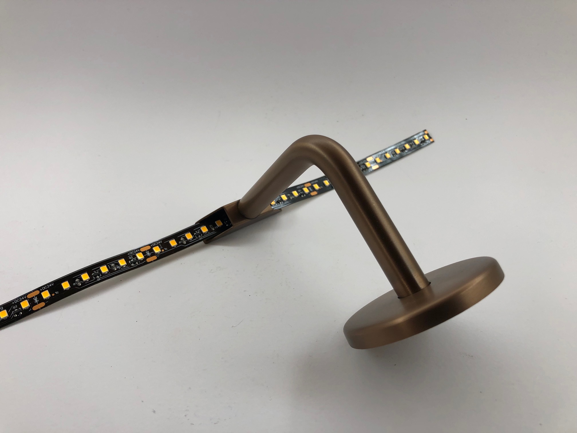 Stair LED Handrail Albion Solid Satin Bronze Brackets