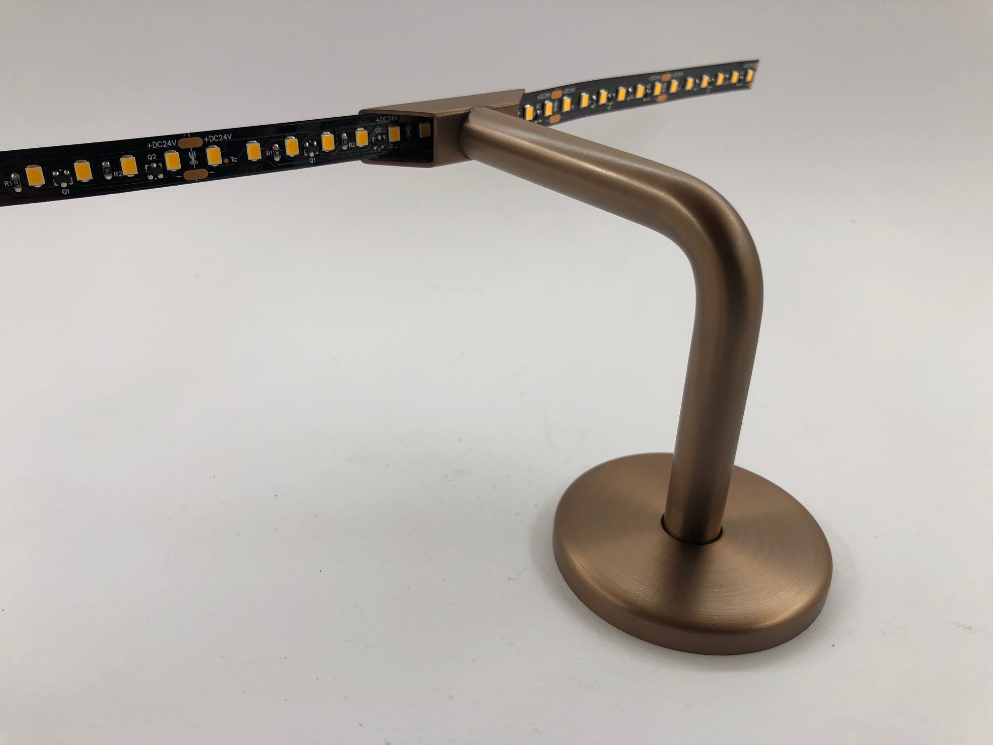 Stair LED Handrail Albion Solid Satin Bronze Brackets