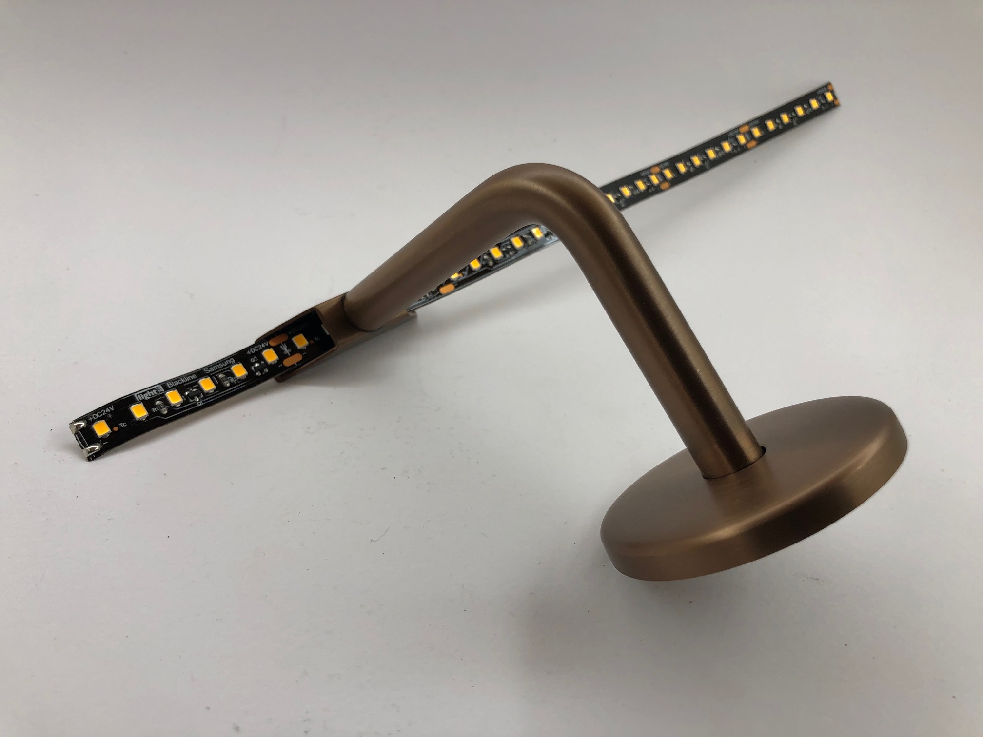 Stair LED Handrail Albion Solid Satin Bronze Brackets