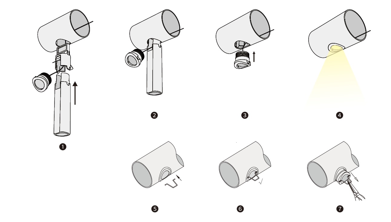 LED POD Handrail PUK Light 26mm Cut 24V Pod Lighting | Lightrail