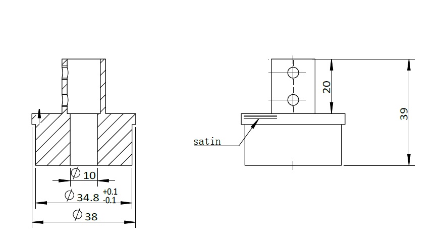 Spigot Post Stainless Steel Hollow Top For LED Lighting Cable | SS38PTSA